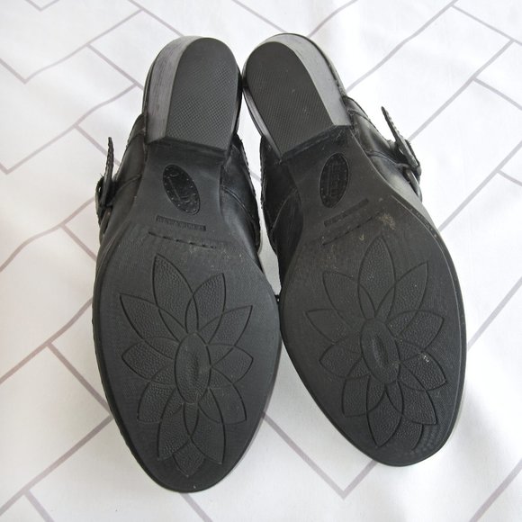 Born | Shoes | Born Lattice Buckle Mules Clogs Leather Black Sz 9 ...